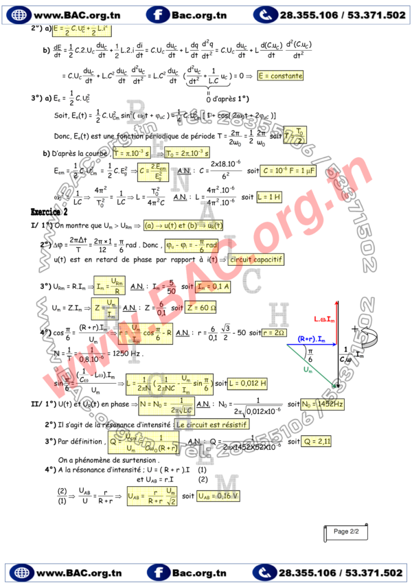devoirs physique 2e et 3e trimestre jdid_005 - Bac Tunisie 2026